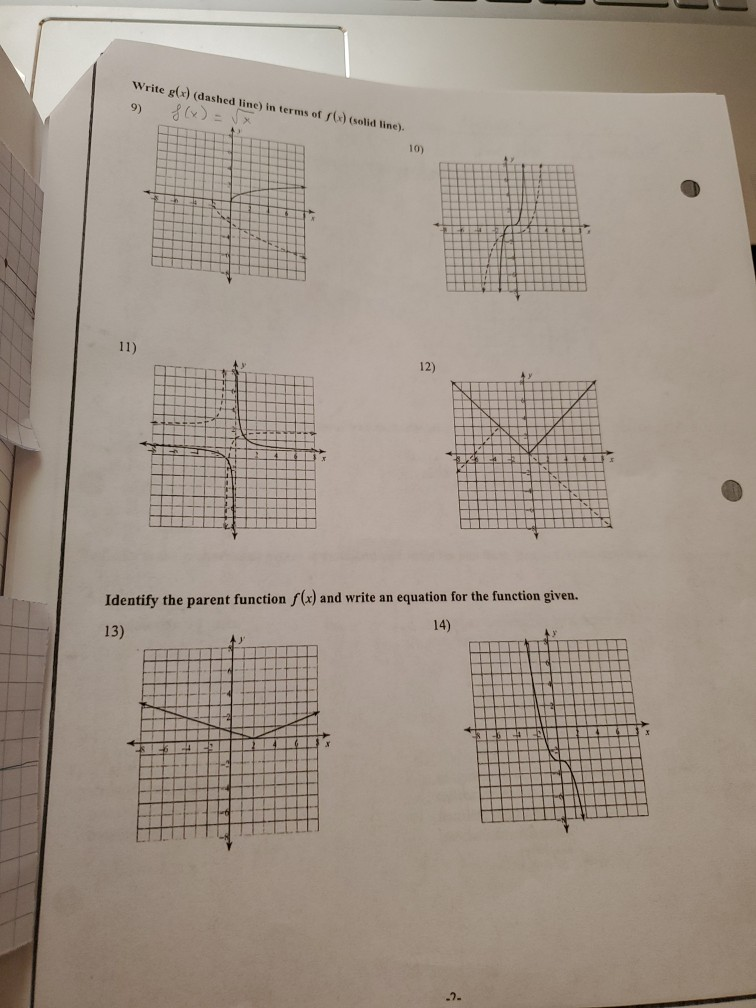 Solved Write G X Dashed Line In Terms Of 6 Solid Line