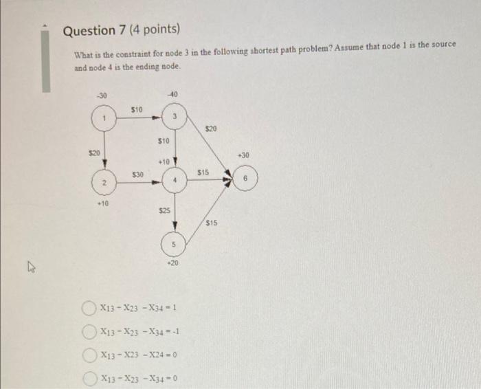 Solved What is the constraint for node 3 in the following | Chegg.com
