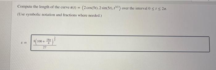 Solved Compute the length of the curve | Chegg.com
