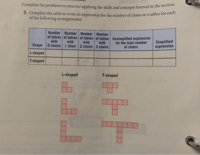 i believe the L shape is the n tables and we | Chegg.com