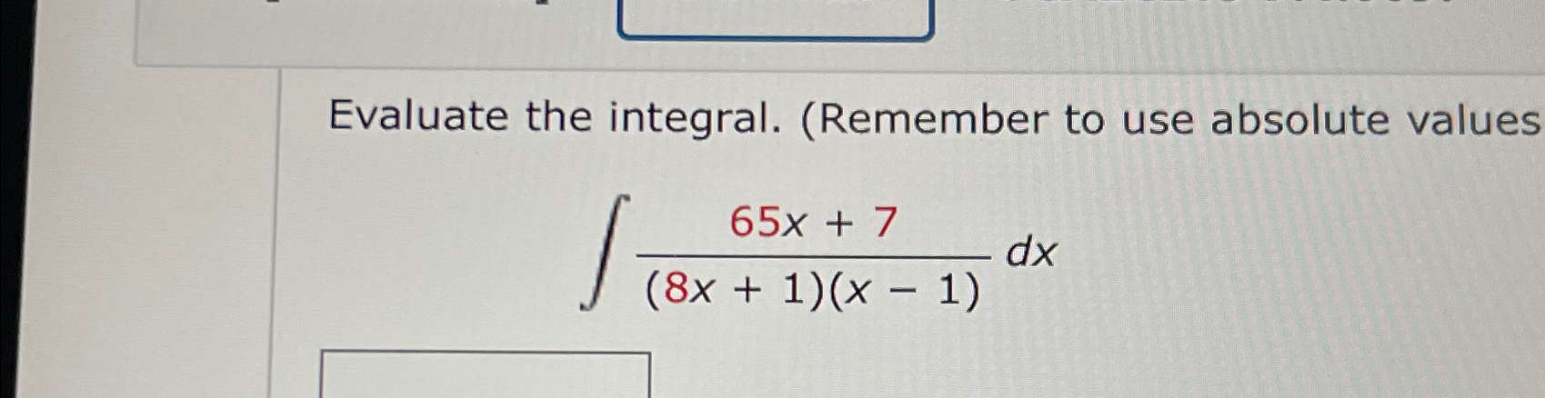 Solved Evaluate the integral. (Remember to use absolute | Chegg.com