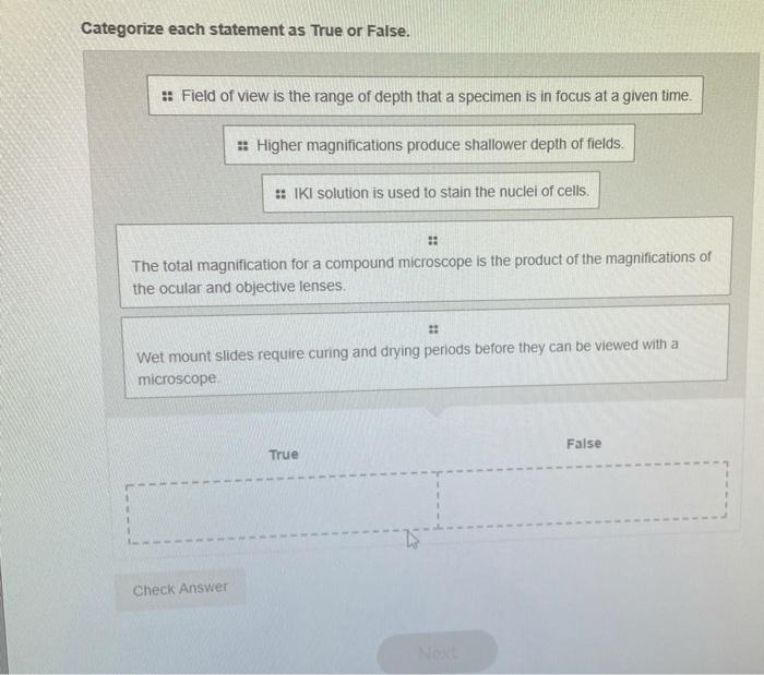 Solved Categorize each statement as True or False. The total | Chegg.com