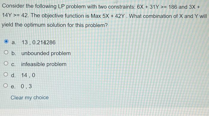 Solved Consider the following LP problem with two | Chegg.com