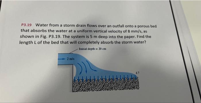 Solved P3.19 Water from a storm drain flows over an outfall | Chegg.com