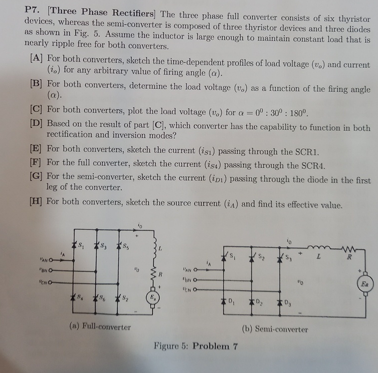 P7. [Three Phase Rectifiers] ﻿The three phase full | Chegg.com