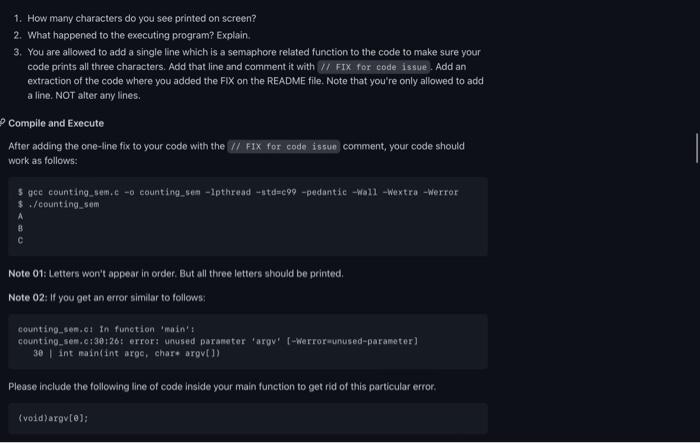 Solved 1. Create a file named counting_sear.c 2. Create a | Chegg.com