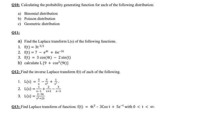 Solved 010: Calculating the probability generating function | Chegg.com