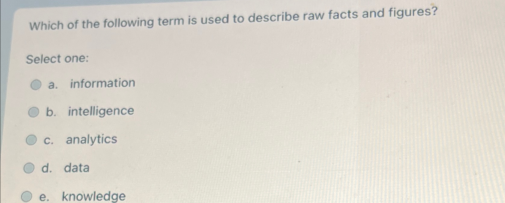 Solved Which of the following term is used to describe raw | Chegg.com