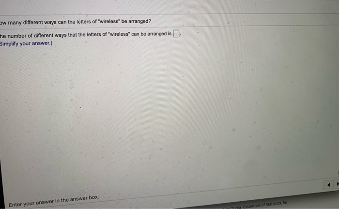 Solved w many different ways can the letters of wireless" be | Chegg.com