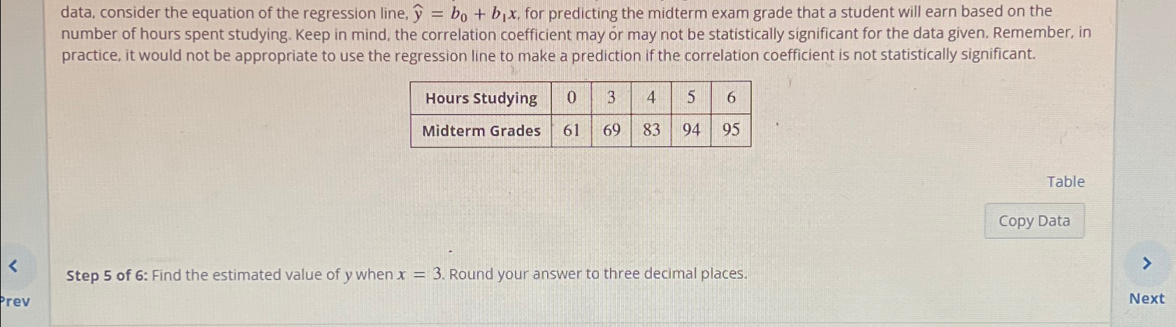 Solved data, consider the equation of the regression line, | Chegg.com