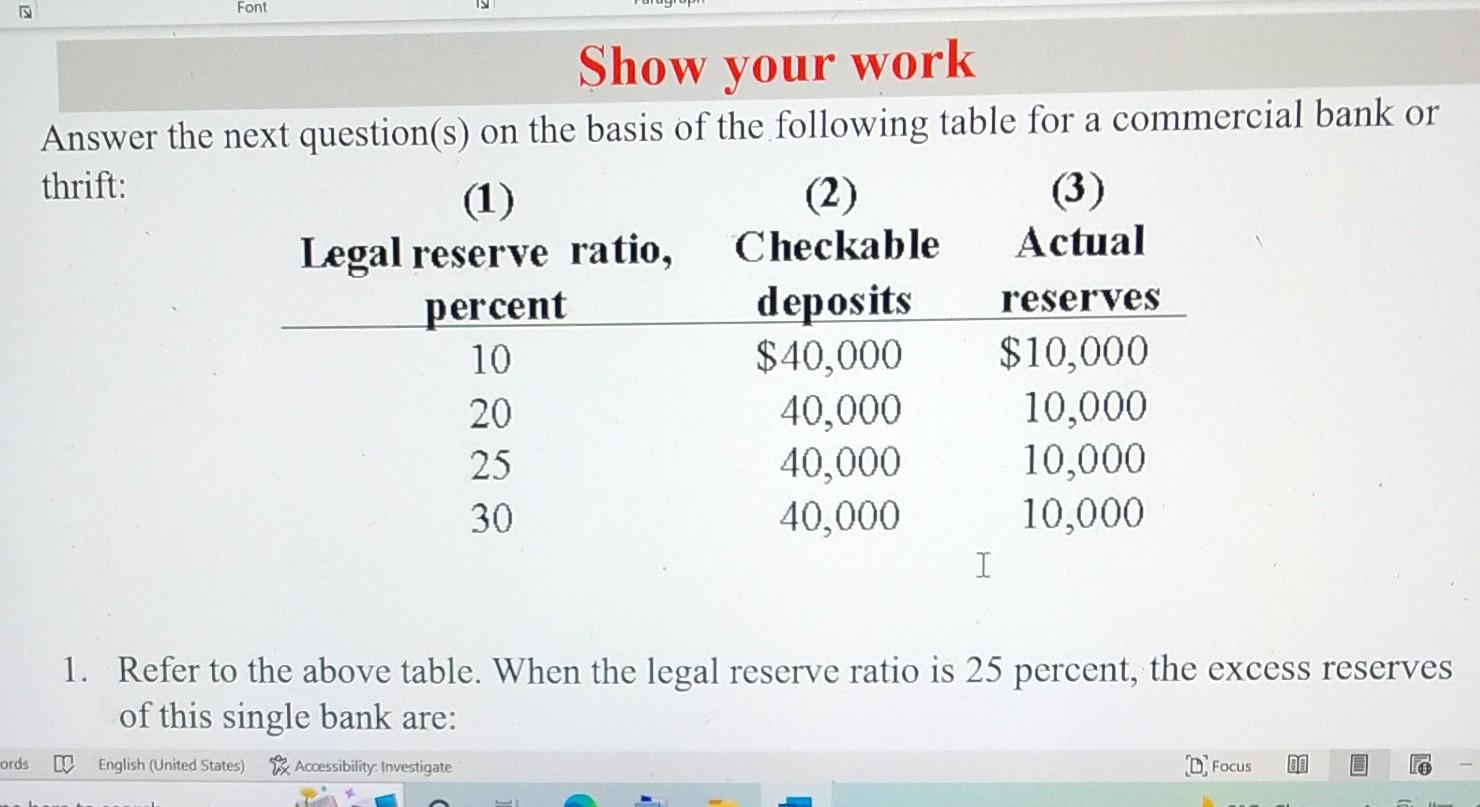 Solved Show your work Answer the next question(s) on the | Chegg.com