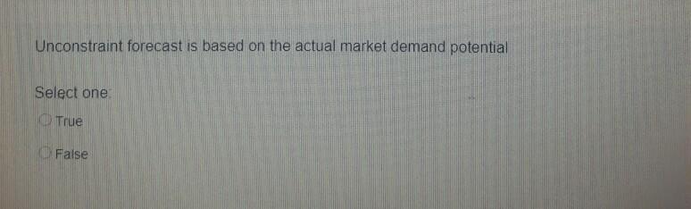 Solved Unconstraint forecast is based on the actual market | Chegg.com
