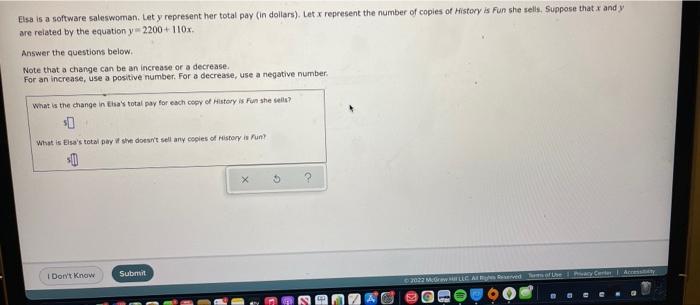 Solved Elsa is a software saleswoman. Let y represent her | Chegg.com