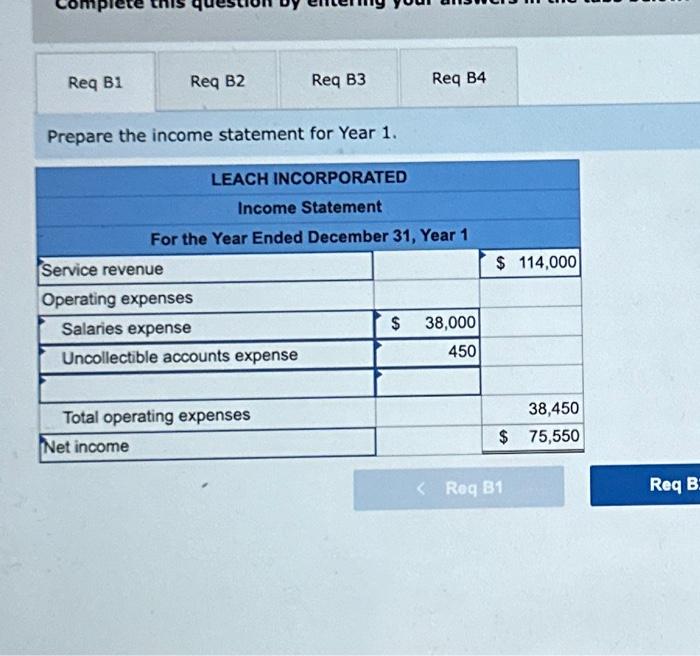 Solved Prepare the income statement for Year 1.b. Prepare | Chegg.com