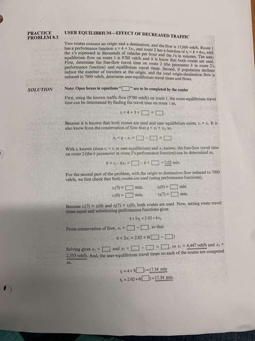 Solved USER EQUILIBRIUM EFFECT OF DECREASED TRAFFIC PRACTICE | Chegg.com