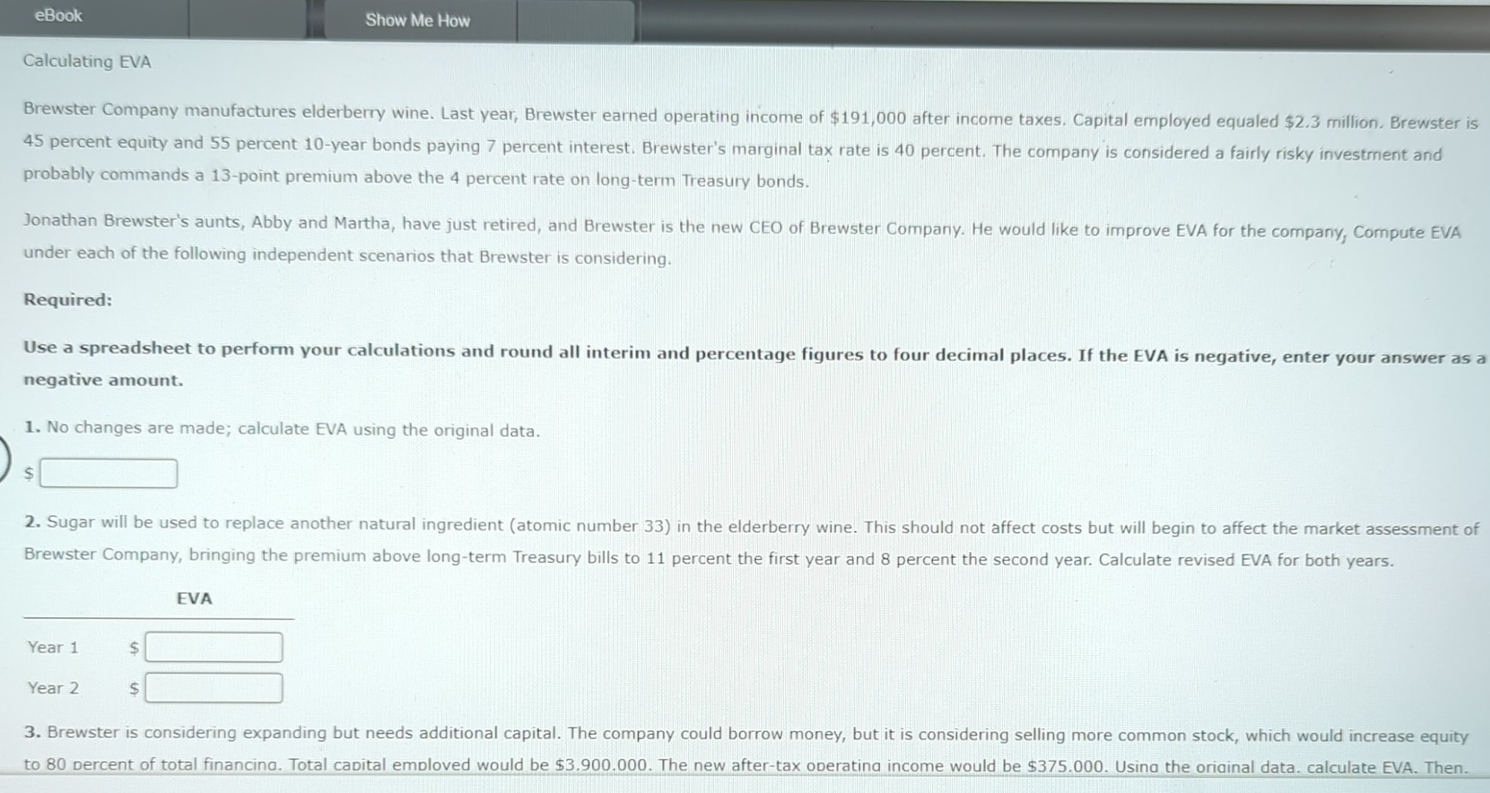 Solved Calculating EVABrewster Company manufactures | Chegg.com