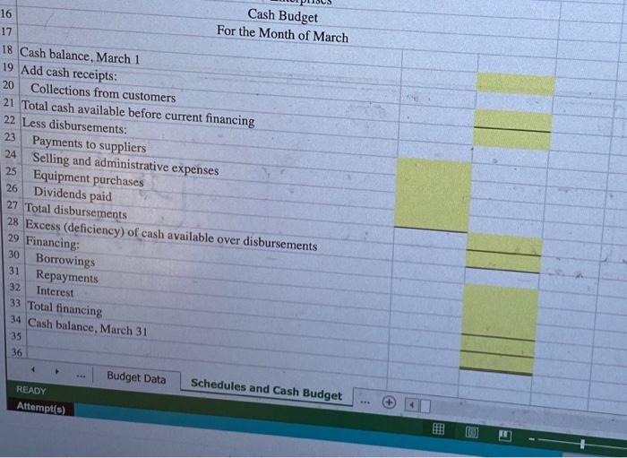 Solved Preparing a Cash Budget with Supporting Schedules | Chegg.com