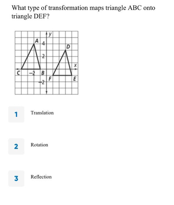 Solved What type of transformation maps triangle ABC onto | Chegg.com