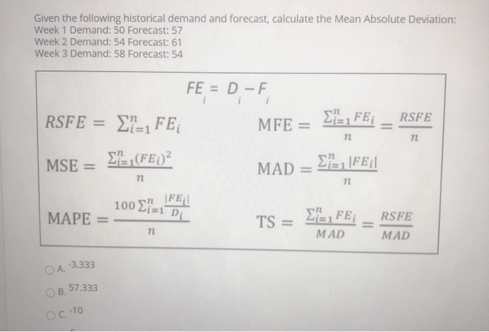 Solved Given the following historical demand and forecast, | Chegg.com Solved Given the following historical demand and forecast, | Chegg.com