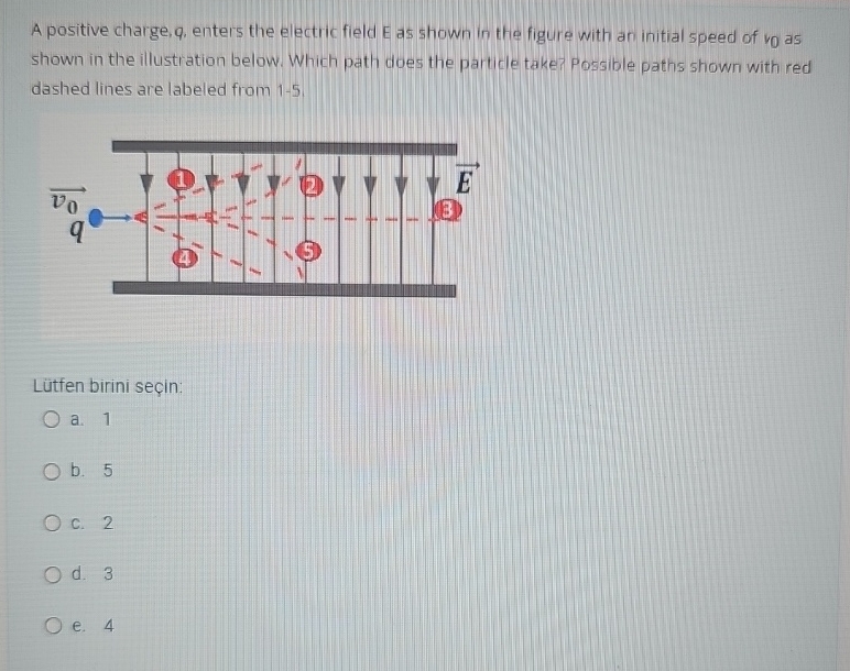 Solved A positive charge, q, ﻿enters the electric field E | Chegg.com