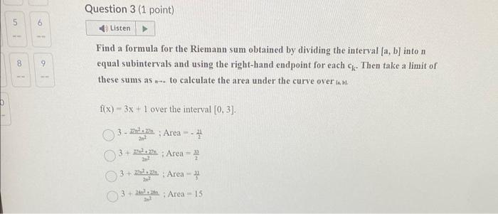 Solved Find a formula for the Riemann sum obtained by | Chegg.com