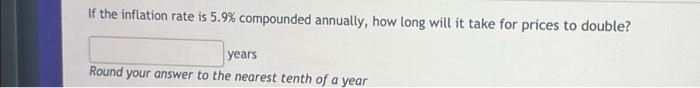 Solved If the inflation rate is 5.9% compounded annually, | Chegg.com