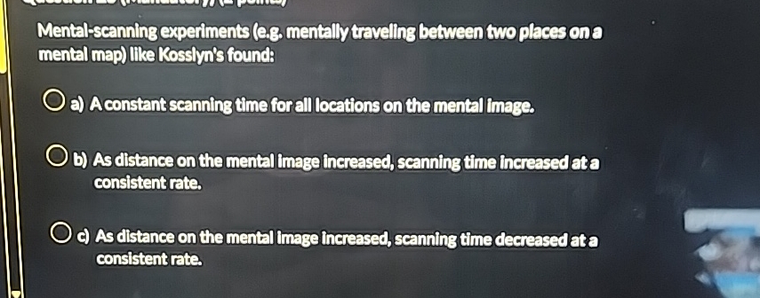 Solved Mental-scanning experiments (e. 8 ﻿mentally traveling | Chegg.com