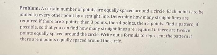 Solved Problem: A certain number of points are equally | Chegg.com