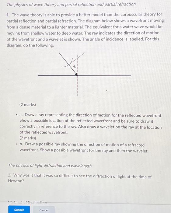 Solved The physics of wave theory and partial reflection and | Chegg.com