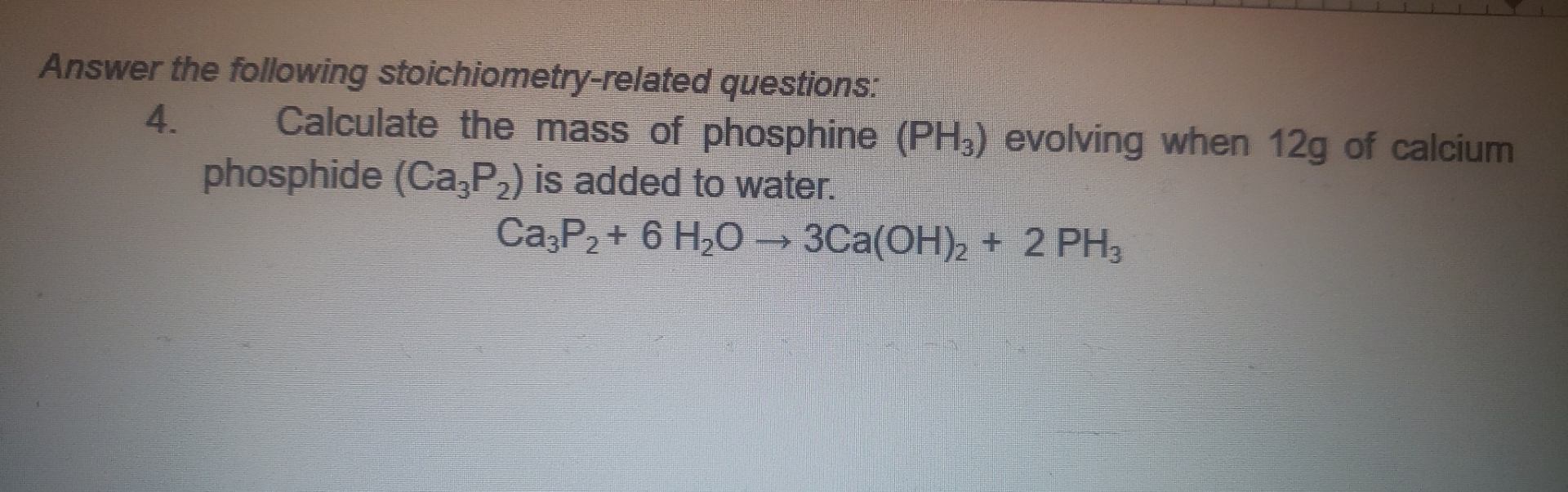 Solved Answer the following stoichiometry-related | Chegg.com