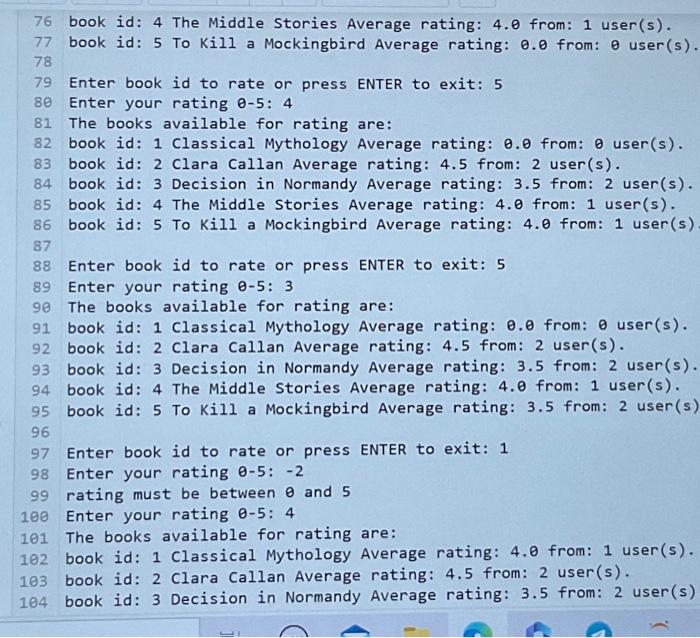 Solved Task 1: Create a Book class that contains the | Chegg.com