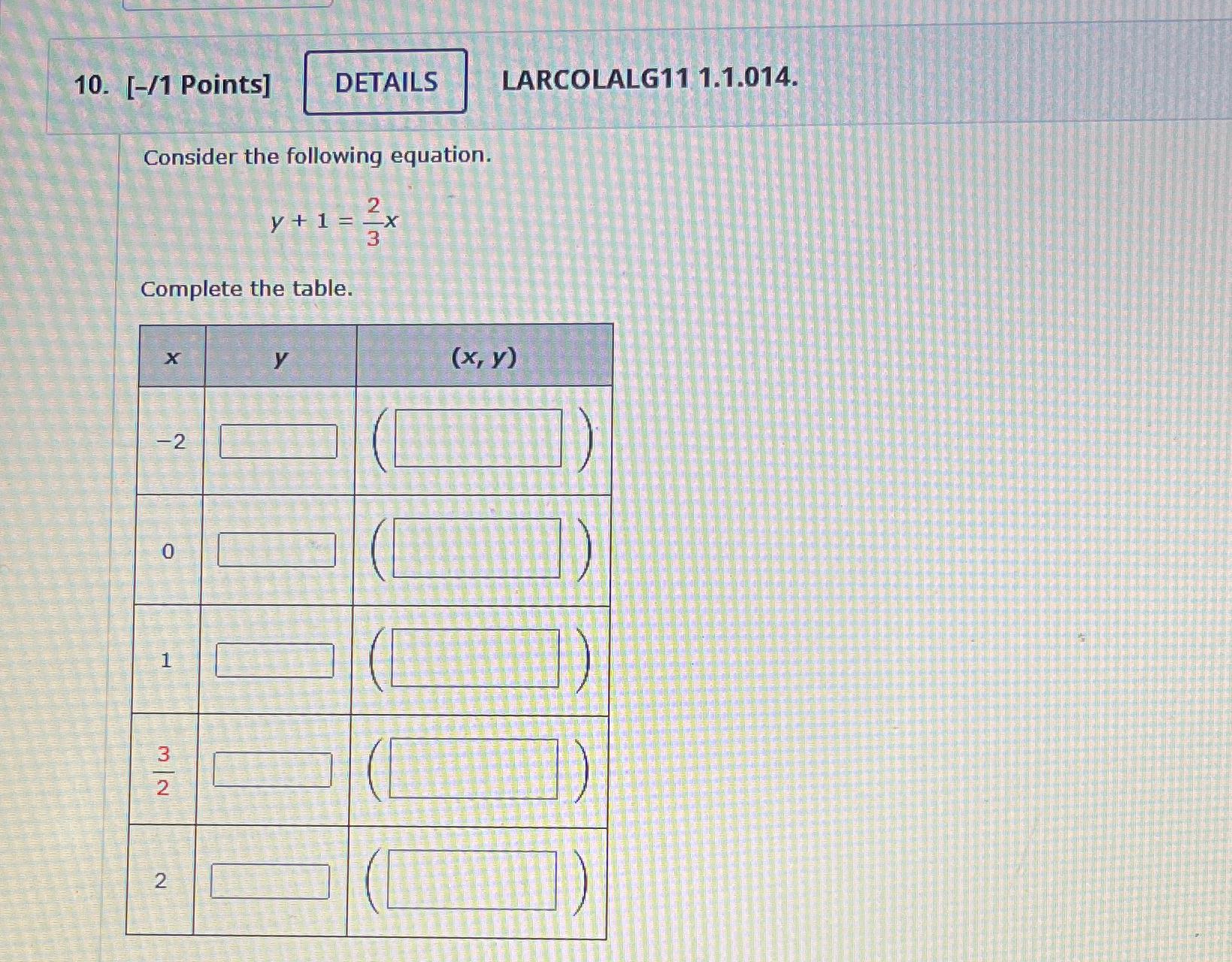 Solved Points]LARCOLALG11 1.1.014.Consider the following | Chegg.com