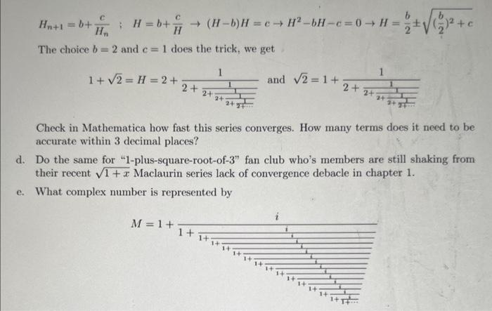 Solved A "continued fraction" defines a sequence of rational | Chegg.com