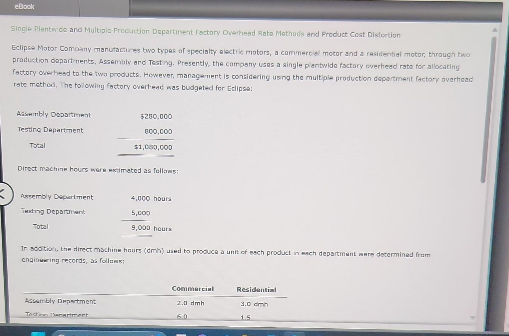 Solved Single Plantwide and Multiple Production Department | Chegg.com