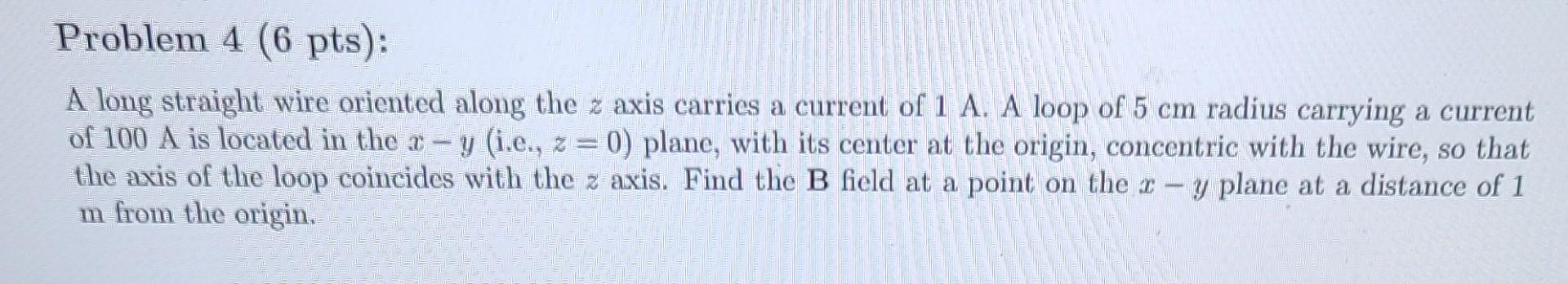 Solved A long straight wire oriented along the z axis | Chegg.com