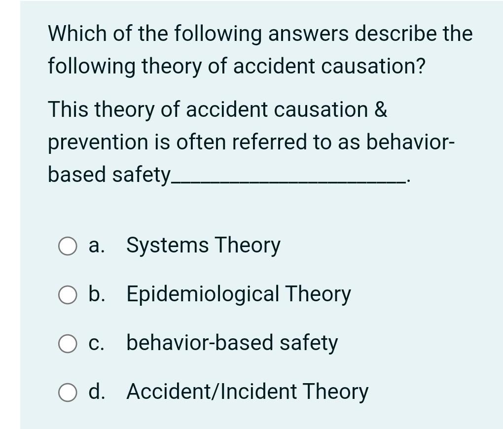 Solved Which of the following answers describe the following | Chegg.com