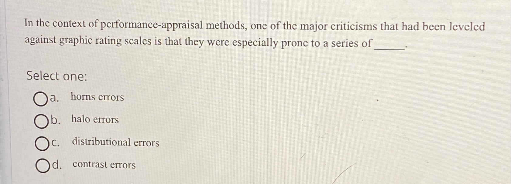 Solved In the context of performance-appraisal methods, one | Chegg.com