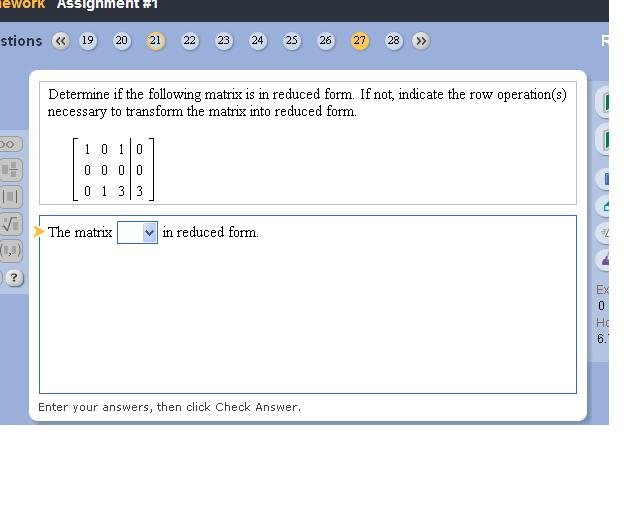 Solved Determine if the following matrix is in reduced form. | Chegg.com
