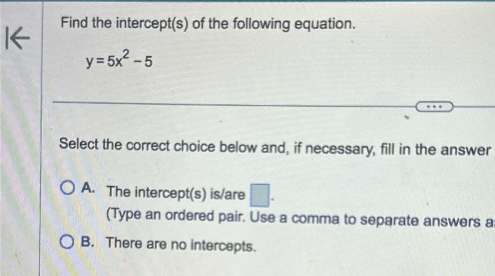 Solved Find the intercept(s) ﻿of the following | Chegg.com