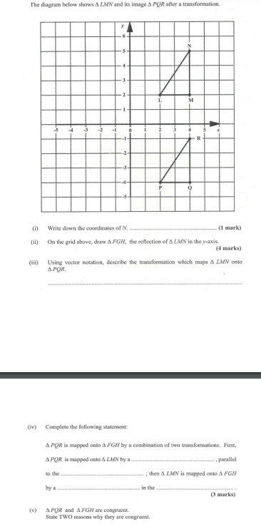 Solved The diagram below shows ????LMN ﻿and its image | Chegg.com