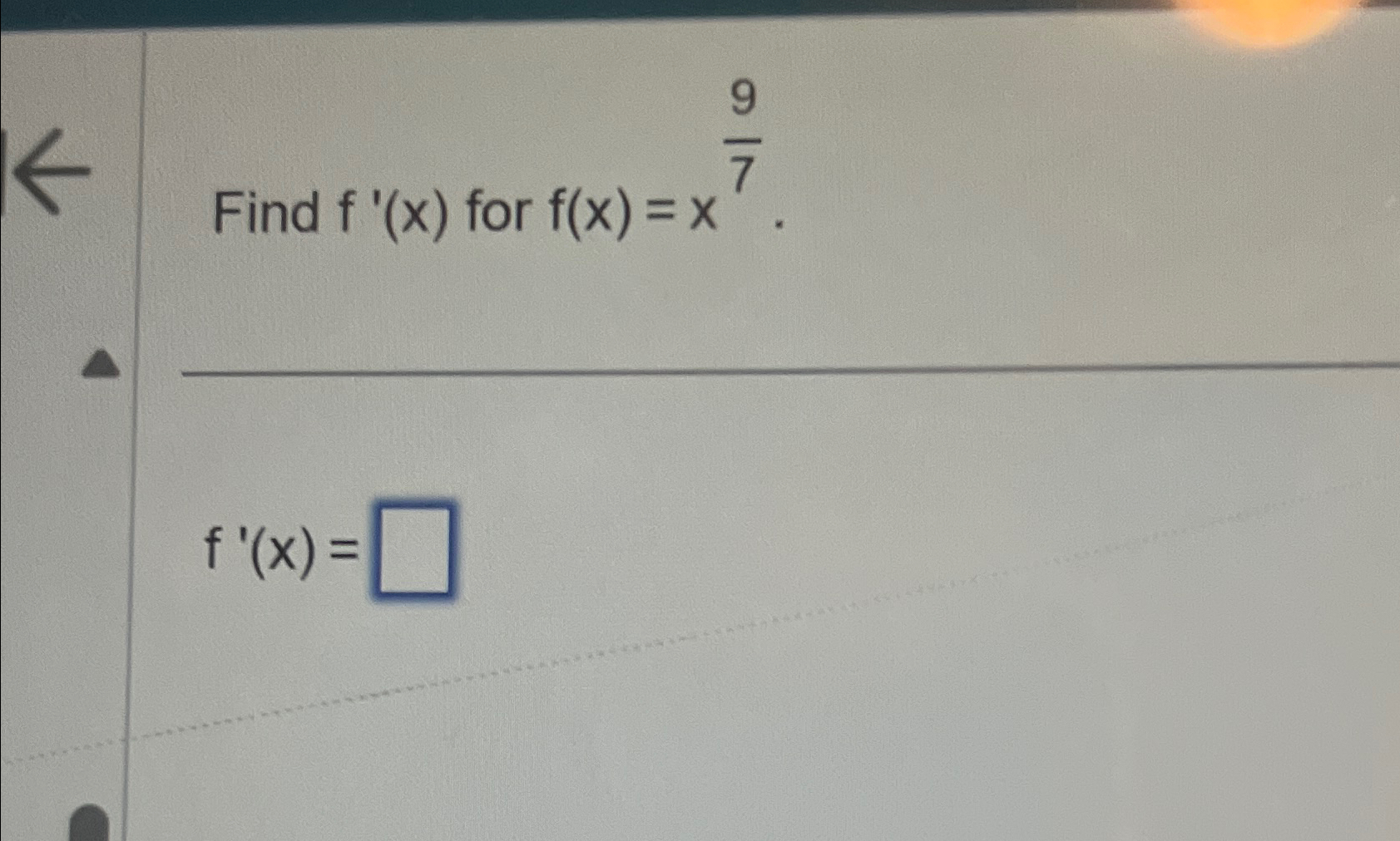 Solved Find f'(x) ﻿for f(x)=x97f'(x)= | Chegg.com
