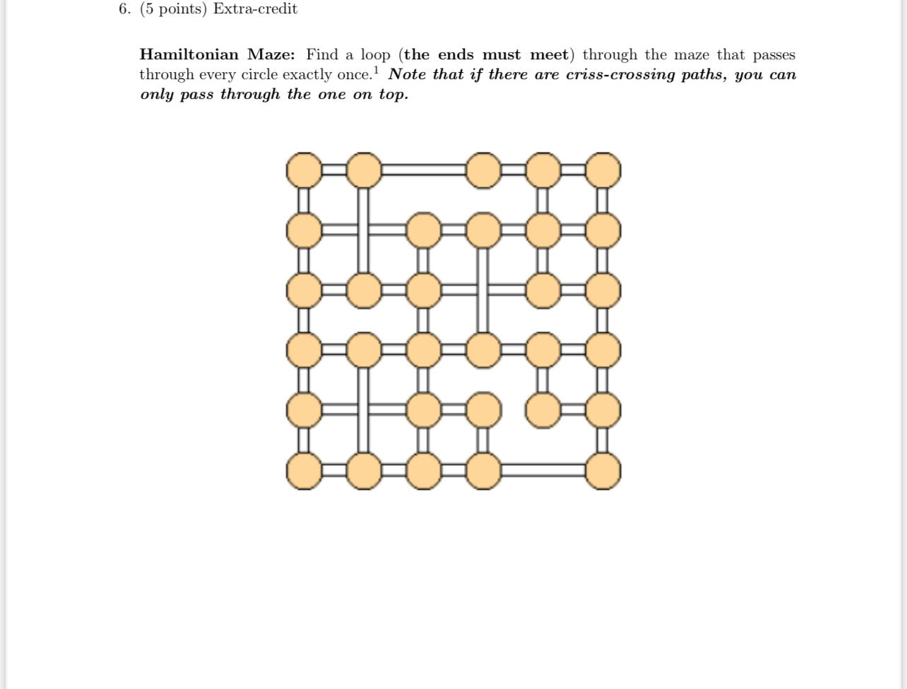 Solved (5 ﻿points) ﻿Extra-creditHamiltonian Maze: Find a | Chegg.com