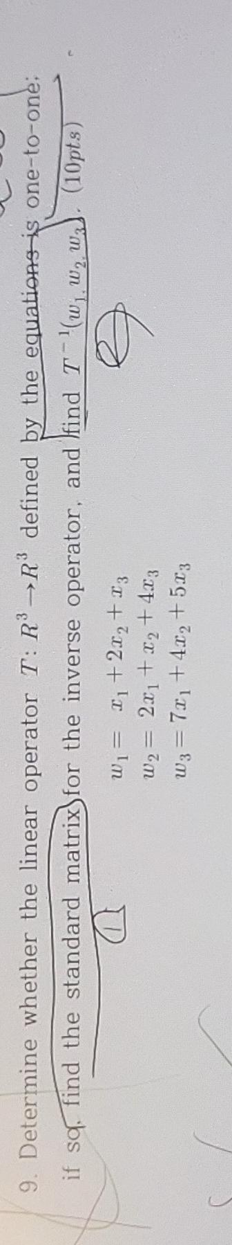 9 Determine Whether The Linear Operator Tr3→r3