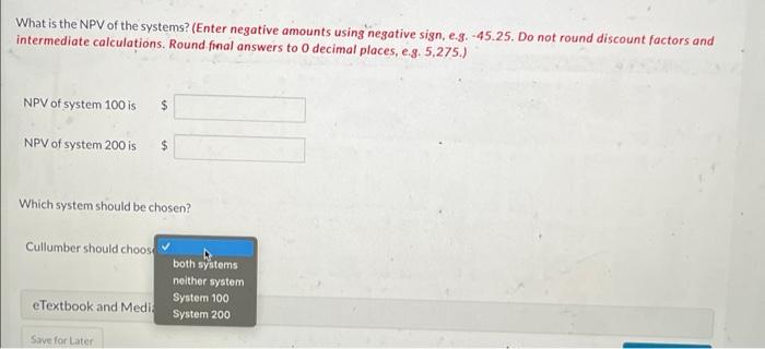 Solved Cullumber Mills management is evaluating two | Chegg.com