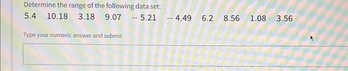Solved Determine the range of the following data set: | Chegg.com