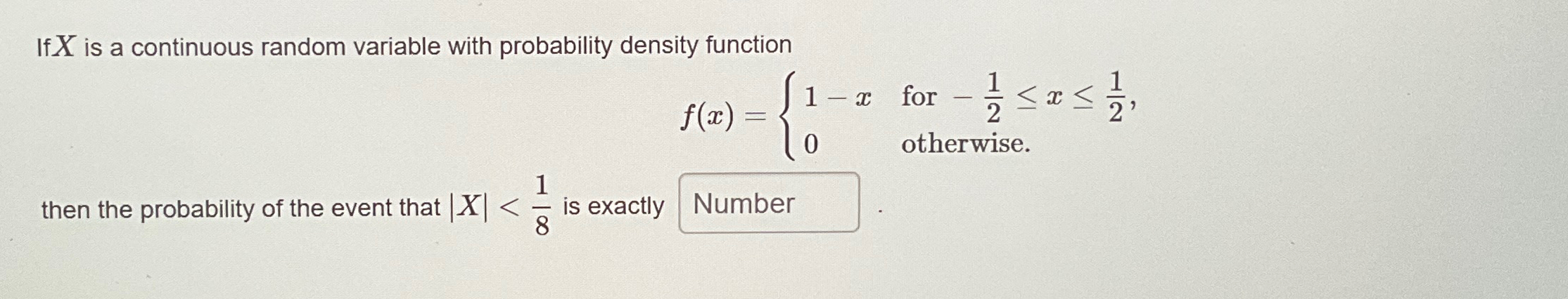 Solved If x ﻿is a continuous random variable with | Chegg.com