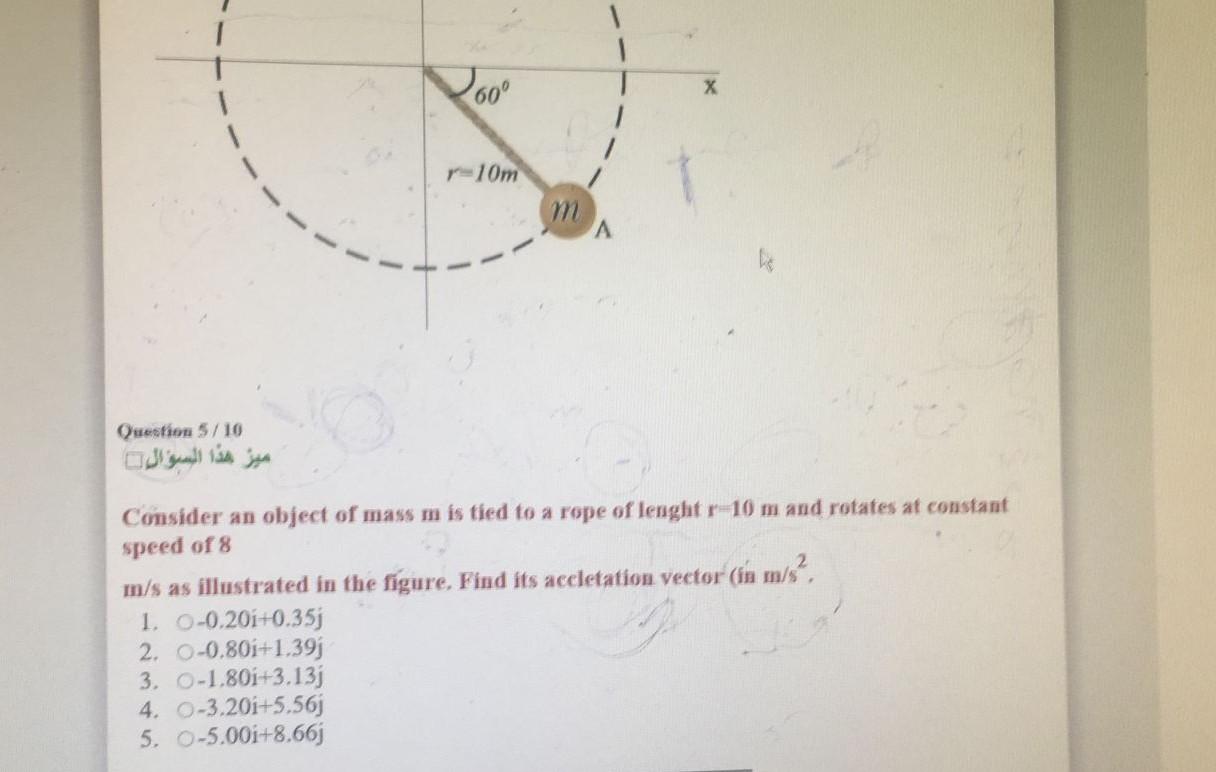 Solved Consider an object of mass m is tied to a rope of | Chegg.com