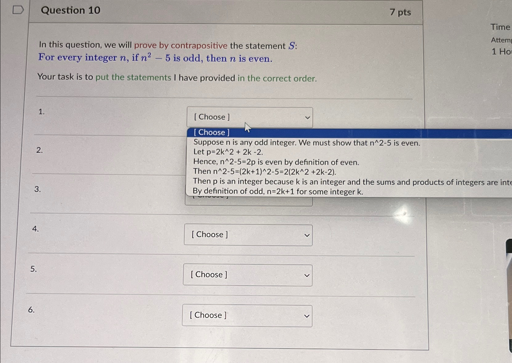 Solved Question 107 ﻿ptsIn this question, we will prove by | Chegg.com