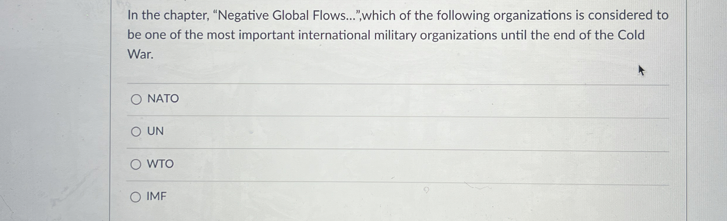 Solved In the chapter, "Negative Global Flows...", which of | Chegg.com