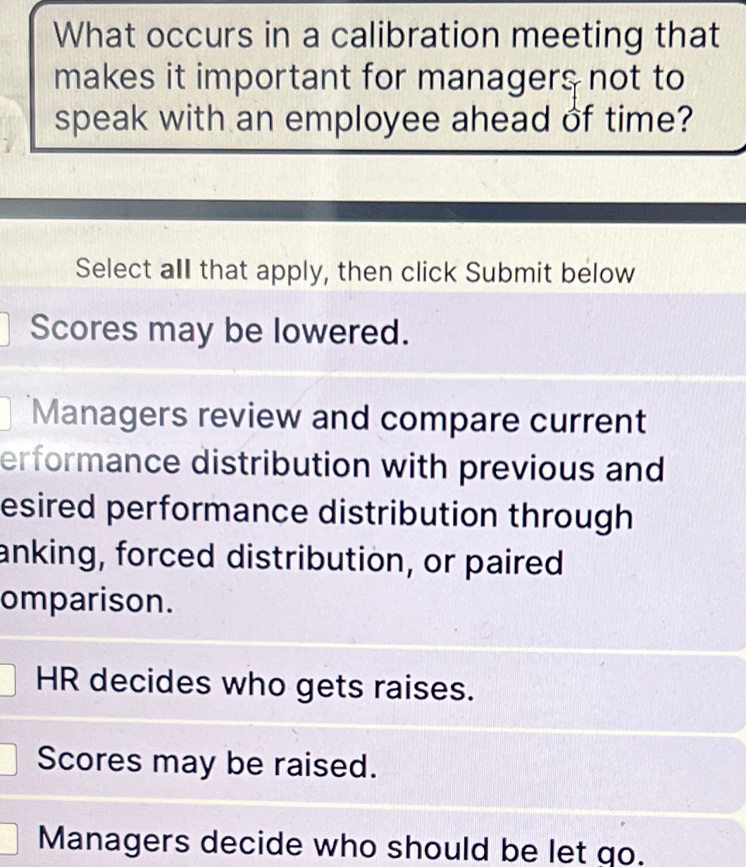 Solved What occurs in a calibration meeting that makes it | Chegg.com